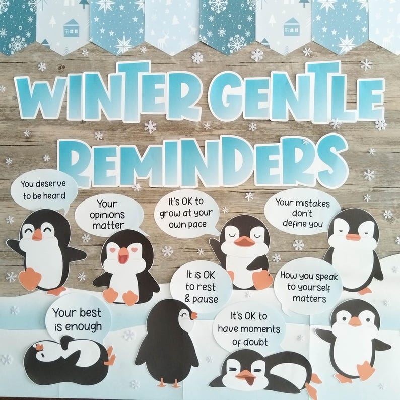 Winter Mental Health Bulletin Board Kit/self December Kindergarten ...