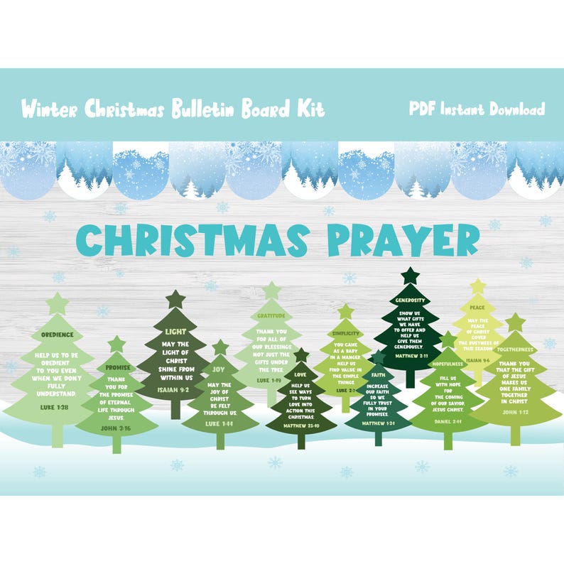 Christian Christmas Bulletin Board Kit/church/winter Classroom Wall ...