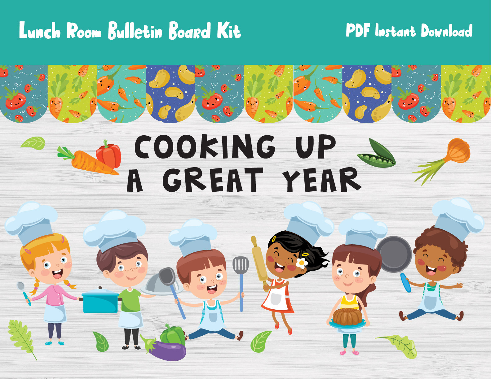 Lunch Room/lunchroom Bulletin Board Kit/school Cafeteria Wall Decor ...