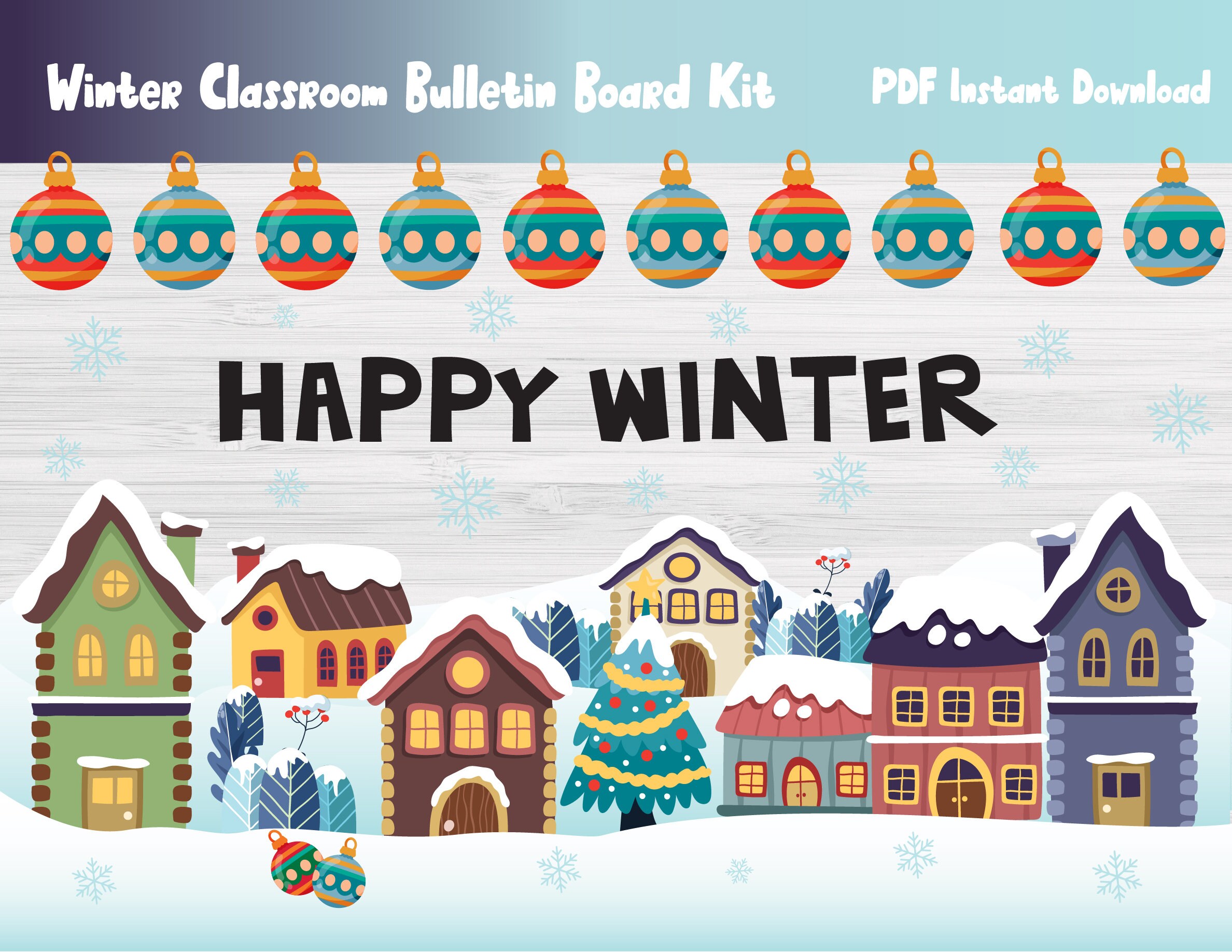 Winter Bulletin Board Kit/kindergarten Preschool Daycare Classroom ...