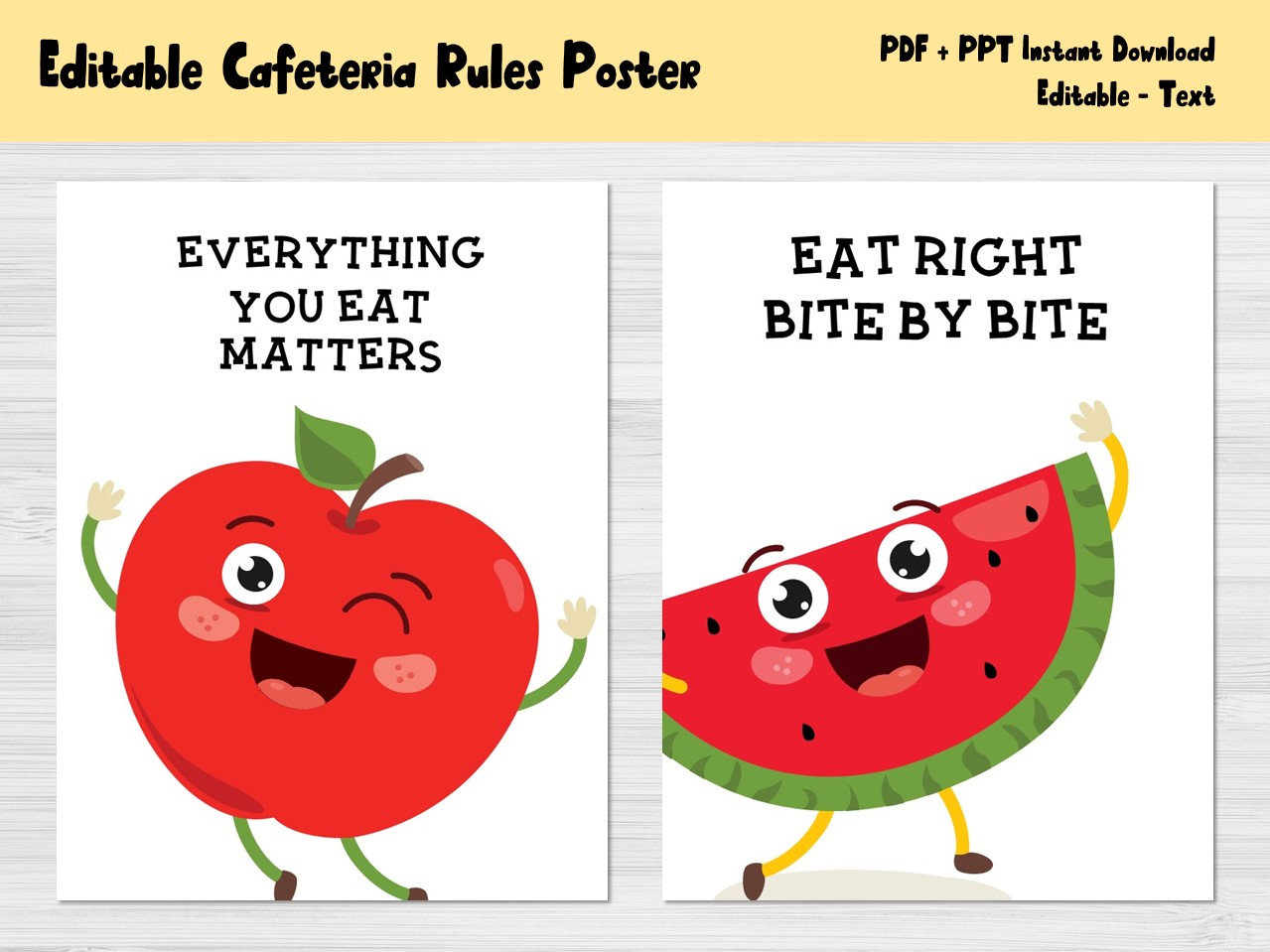 8 Cafeteria Bulletin Board Kit/kindergarten Lunch Room Posters ...