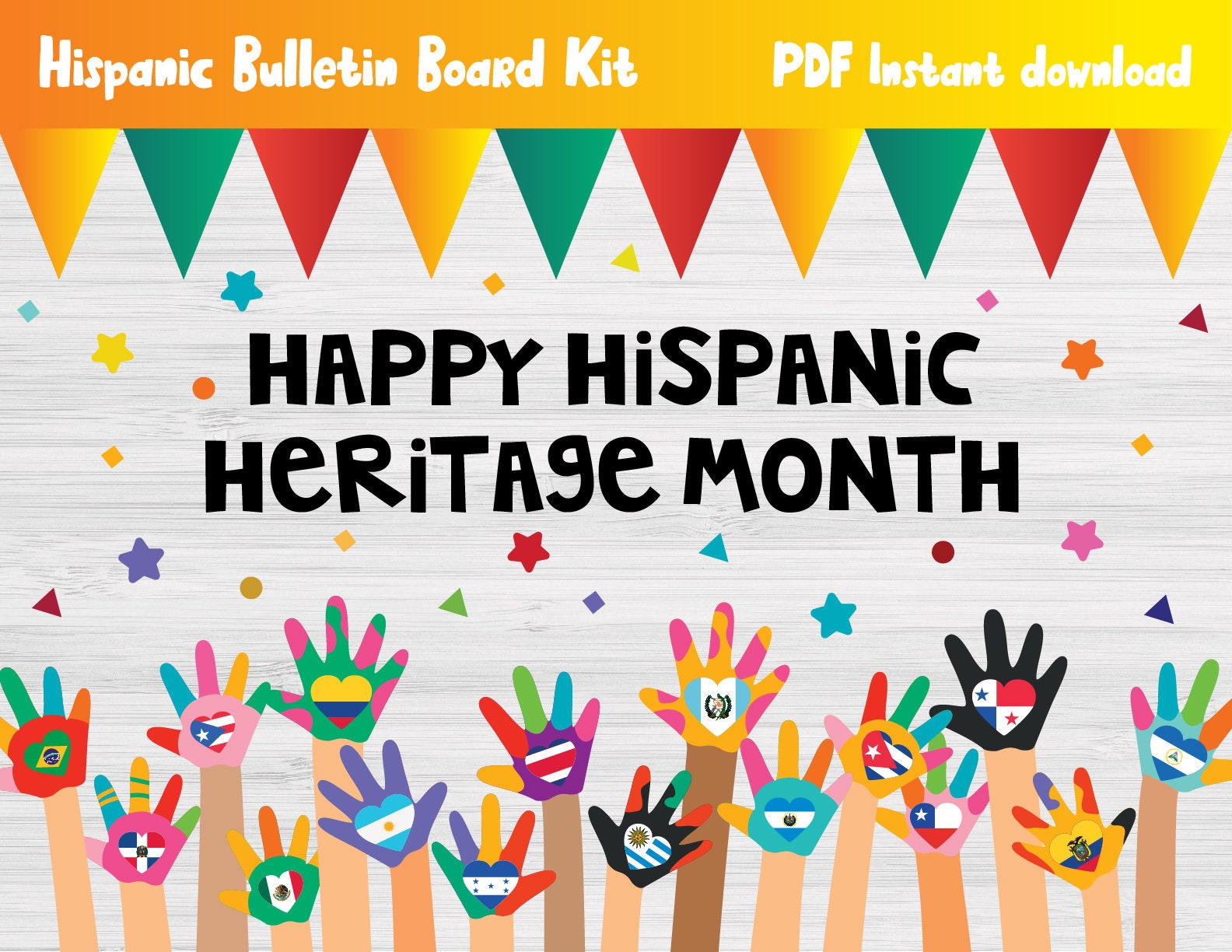 Hispanic Heritage Month Bulletin Board Kit/classroom Wall Door Decor ...