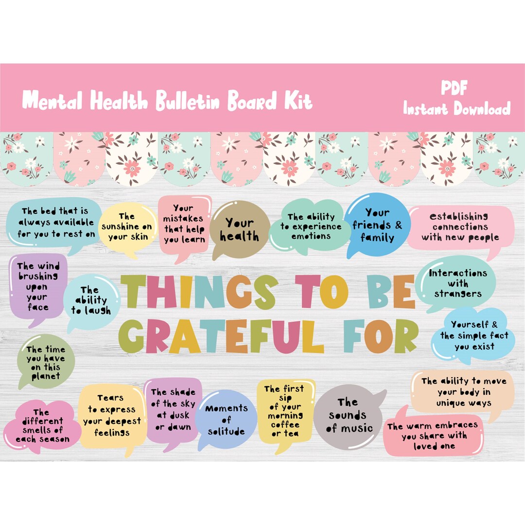 Mental Health Bulletin Board Kit/motivational/school Counselor ...