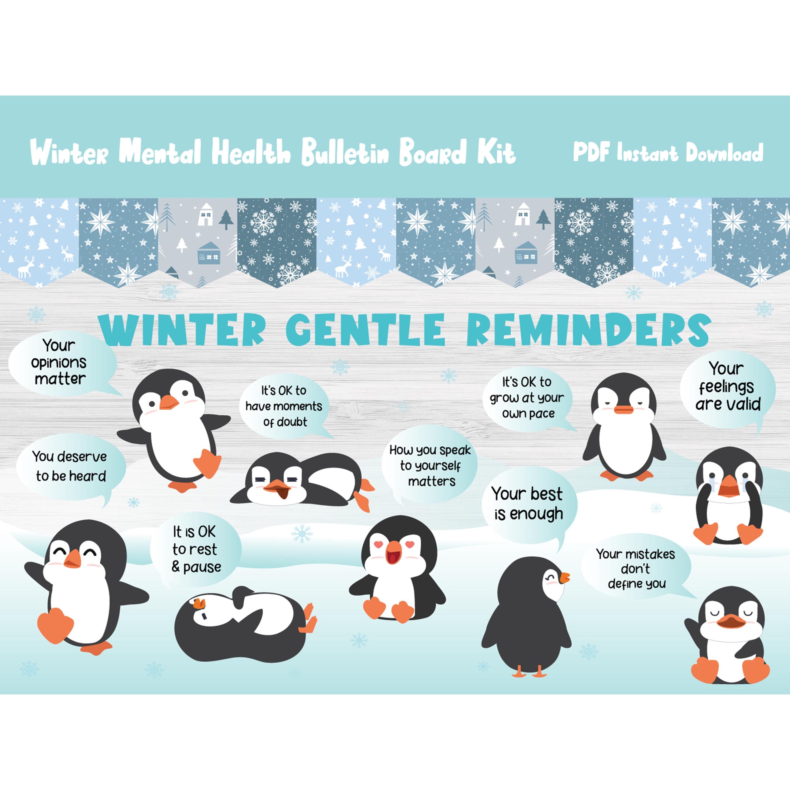 Winter Mental Health Bulletin Board Kit/december Kindergarten Preschool ...
