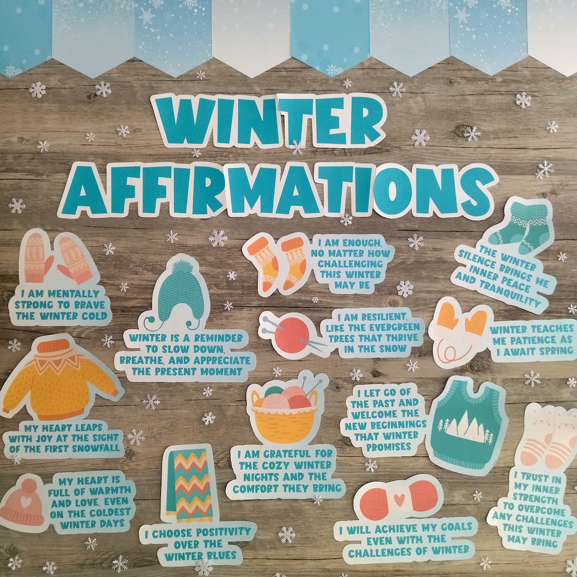 Winter Affirmation Bulletin Board Kit/mental Health Awareness/classroom ...