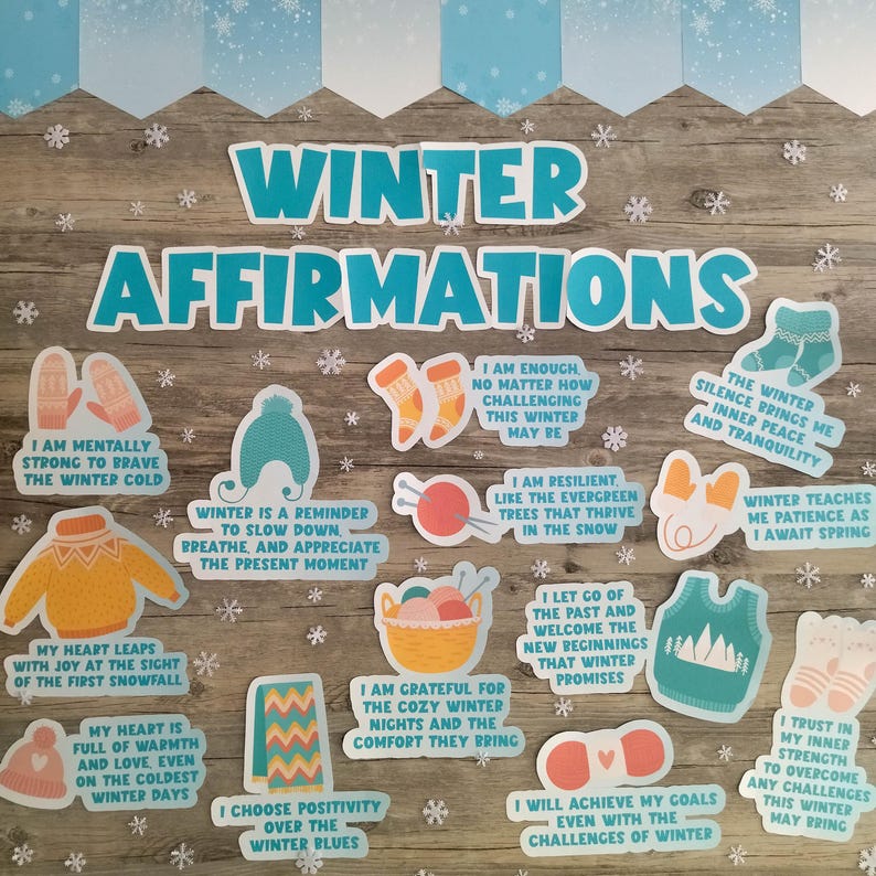 Winter Affirmation Bulletin Board Kit/mental Health Awareness/classroom ...