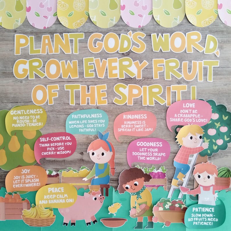 Fruit of the Spirit Bulletin Board Kit/vbs Christian/summer/sunday ...