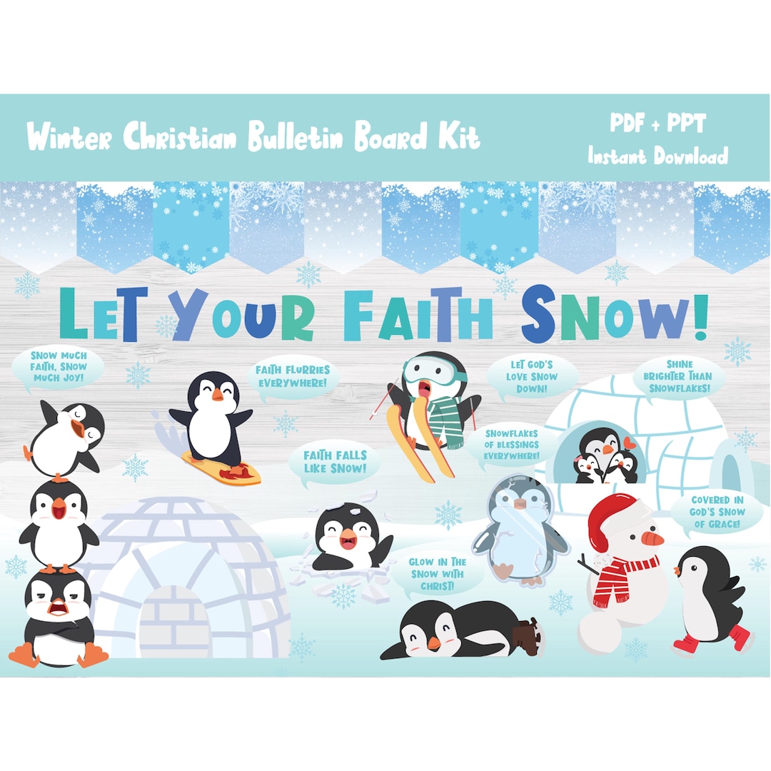 Winter Christian Bulletin Board Kit/christmas Church Sunday School ...