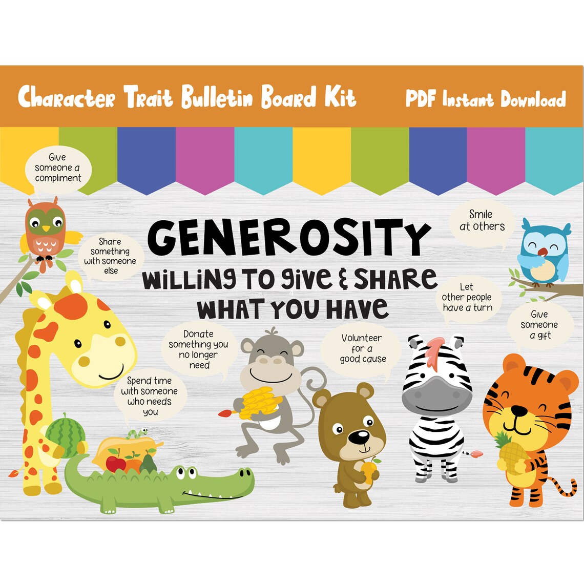 Character Traits Bulletin Board Kit/preschool Classroom Decor ...