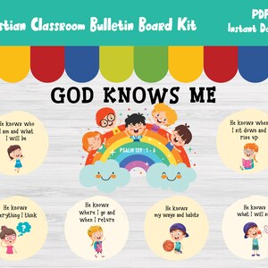 Christian Bulletin Board Kit/bible Verse Classroom Printable/sunday ...