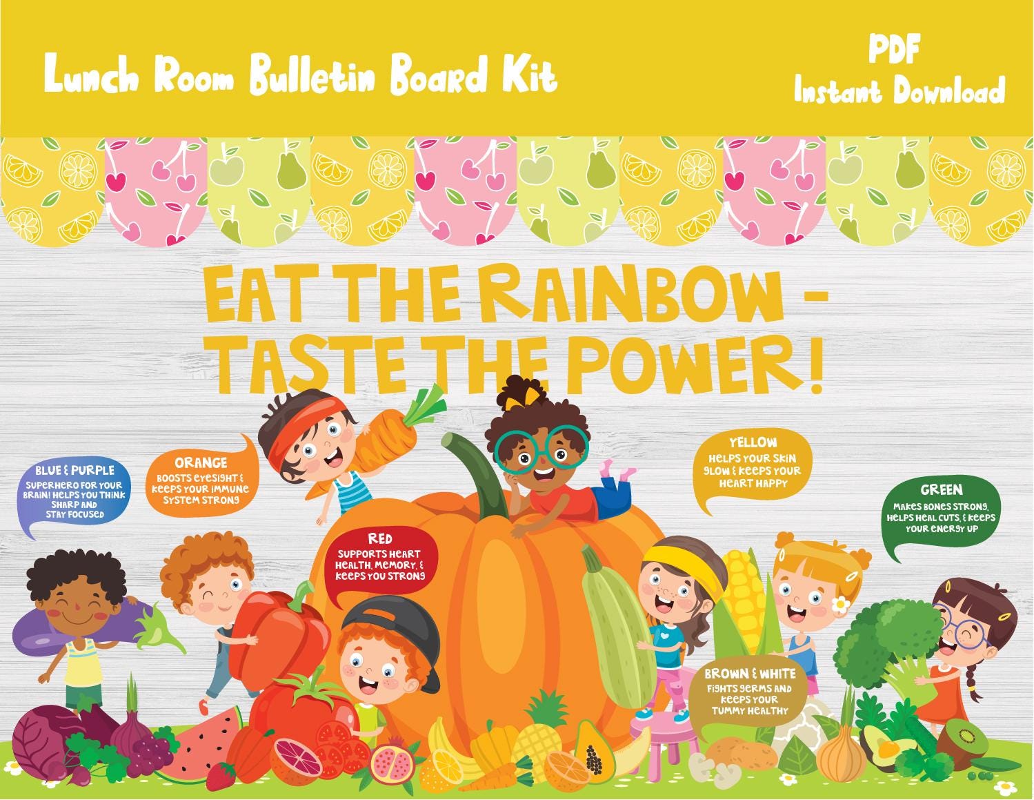 School Cafeteria Bulletin Board Kit/lunchroom Lunch Room Wall Decor ...