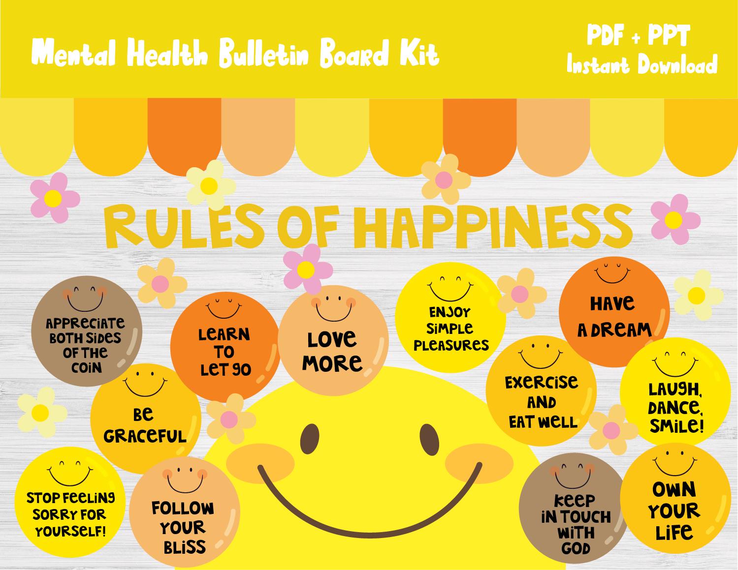 Mental Health Bulletin Board Kit/school Counselor/counseling Wall Door ...