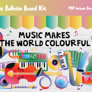 Music Classroom Bulletin Board Kit/music Class Room Decor/wall Door ...