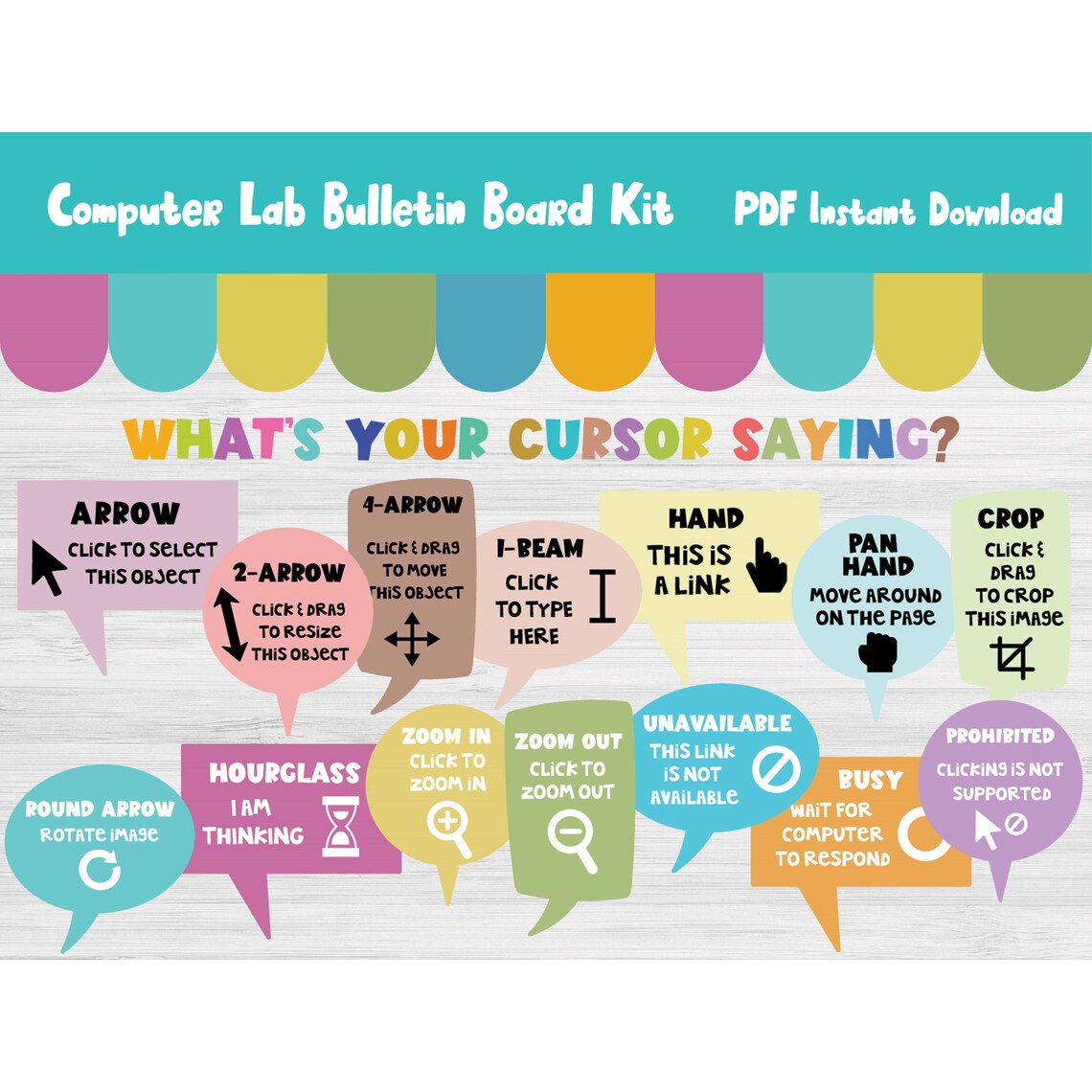 Computer Room Lab Rule Bulletin Board Kit/computer Science Classroom ...