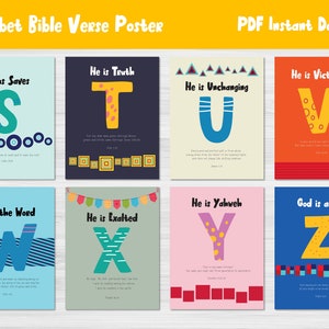 ABC Alphabet Bible Verse Poster/christian Scripture Wall Art/god Decor ...