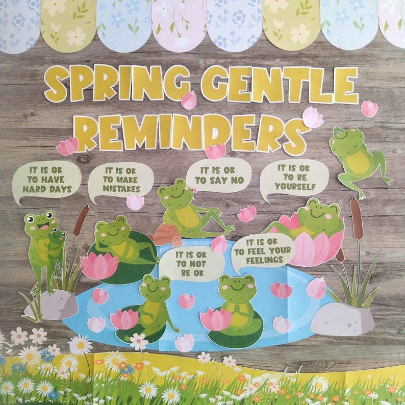 Spring Mental Health Bulletin Board Kit/march April Classroom Decor ...