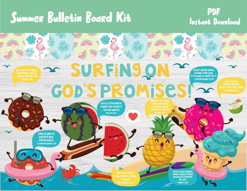 Summer VBS Church Bulletin Board Kit/june/christian/sunday School ...