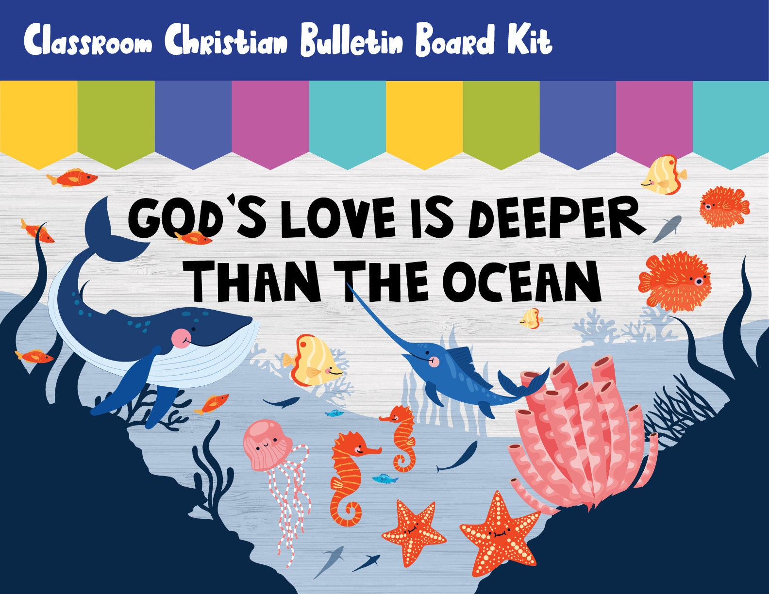 Christian Bulletin Board Kits/sunday School Classroom Printable/church ...