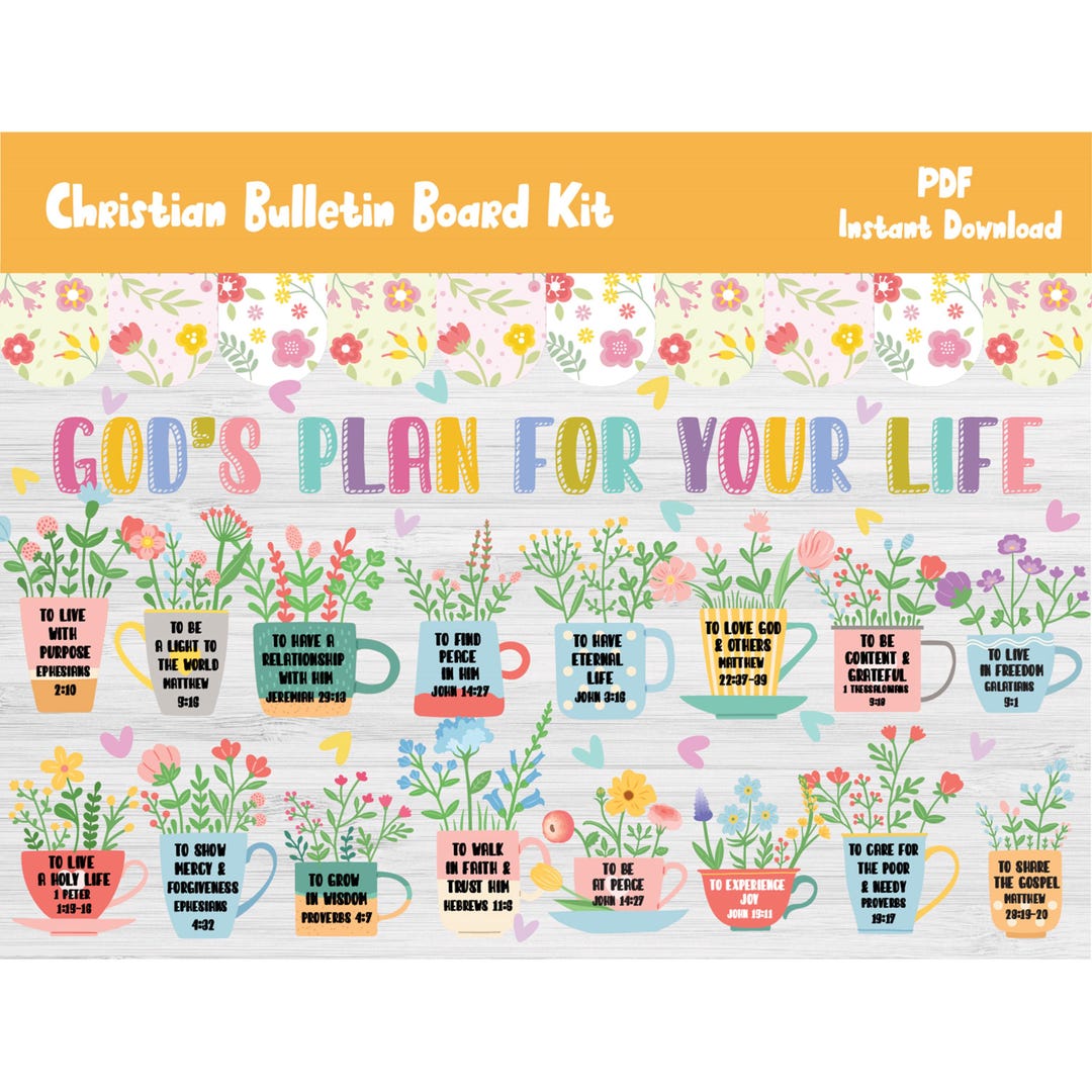 Church Christian Bulletin Board Kit/bible Verse Wall Door Decor/sunday ...