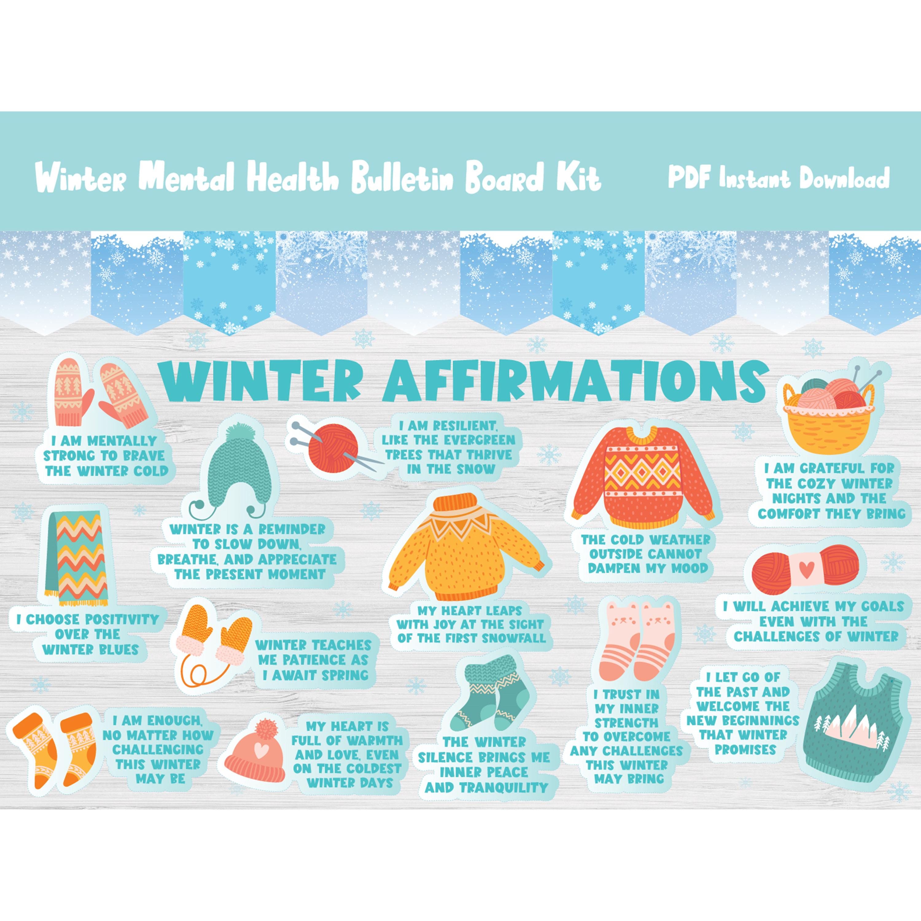 Winter Affirmation Bulletin Board Kit/mental Health Awareness/classroom ...