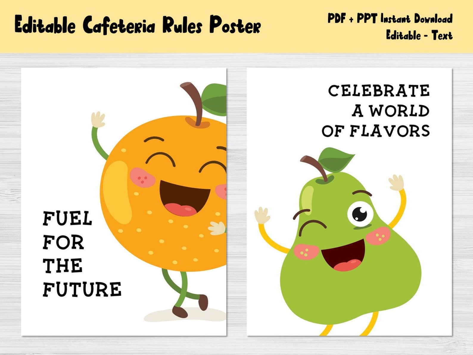 8 Cafeteria Bulletin Board Kit/kindergarten Lunch Room Posters ...