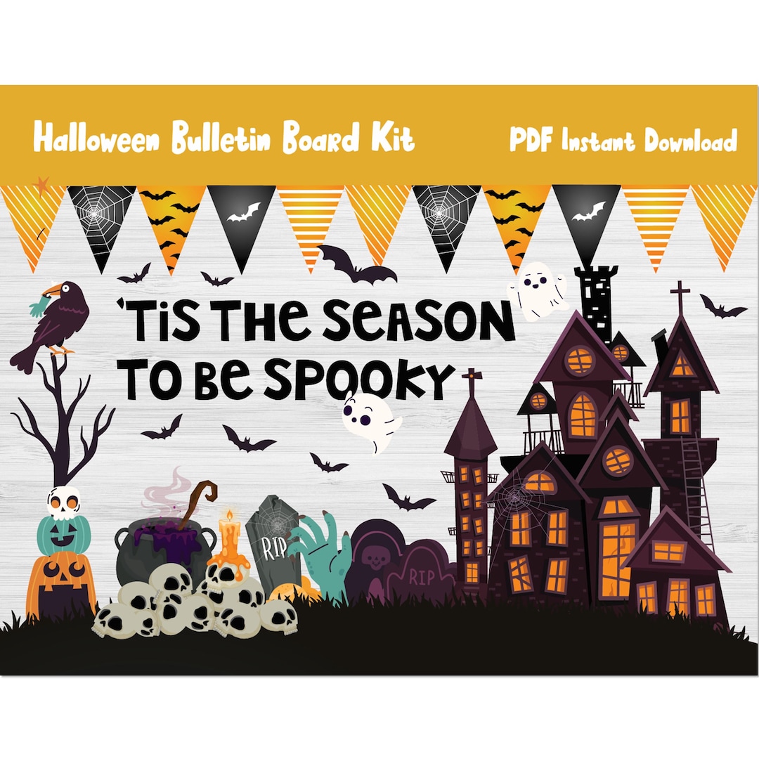 Halloween Bulletin Board Kit/fall October Kindergarten Classroom Decor ...