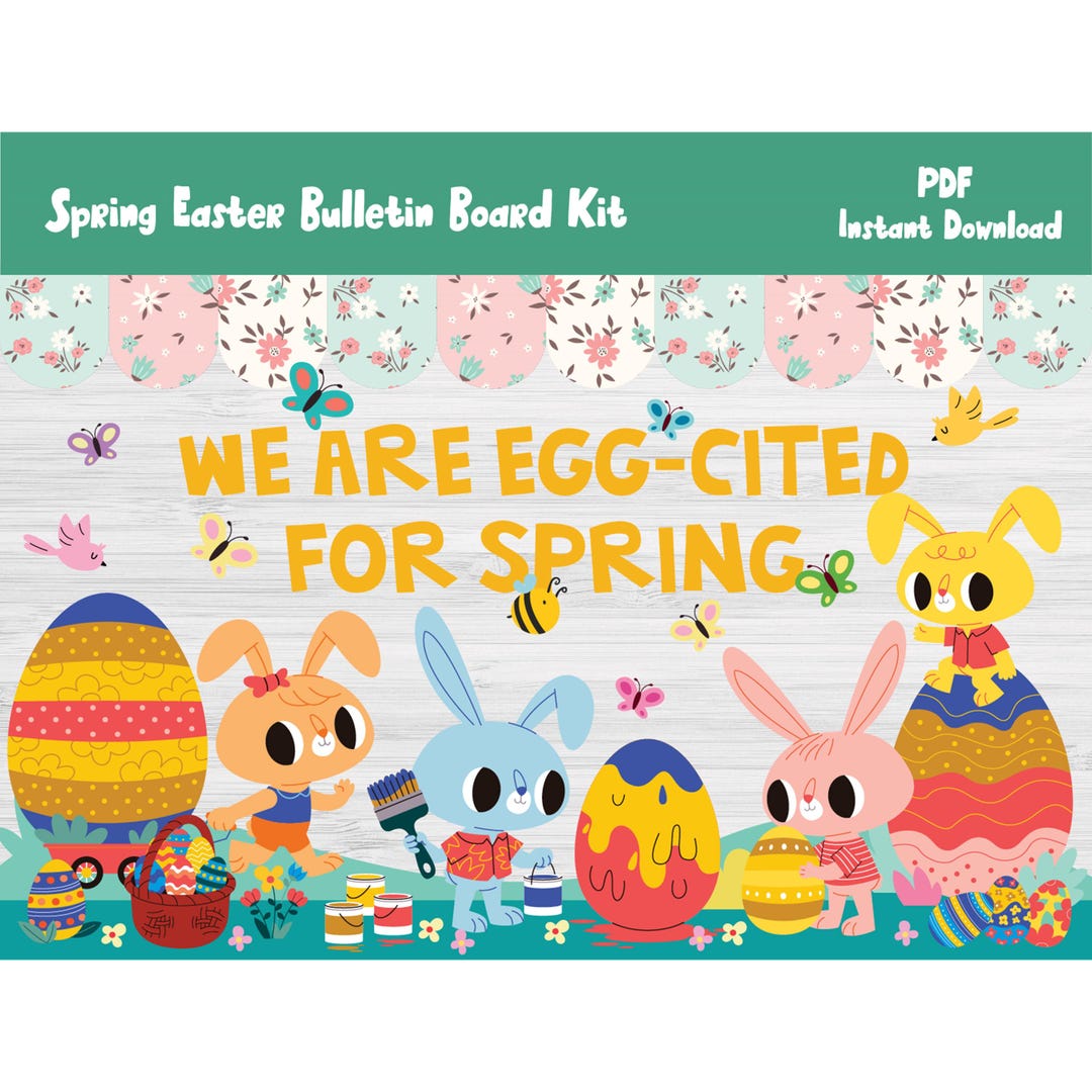 Easter Spring Bulletin Board Kit/march April Classroom Wall Door Decor ...