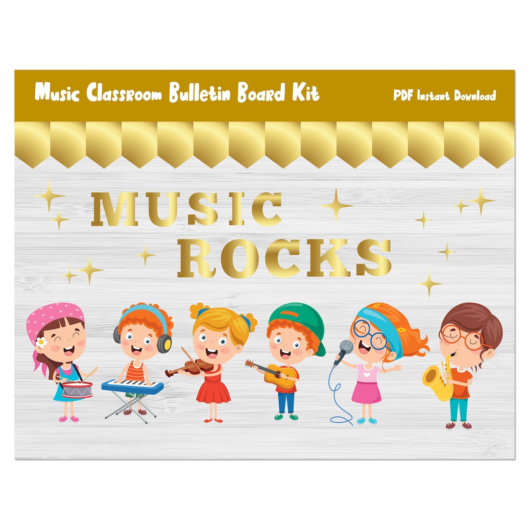 Music Classroom Bulletin Board Kits Decor/kindergarten Door Display ...
