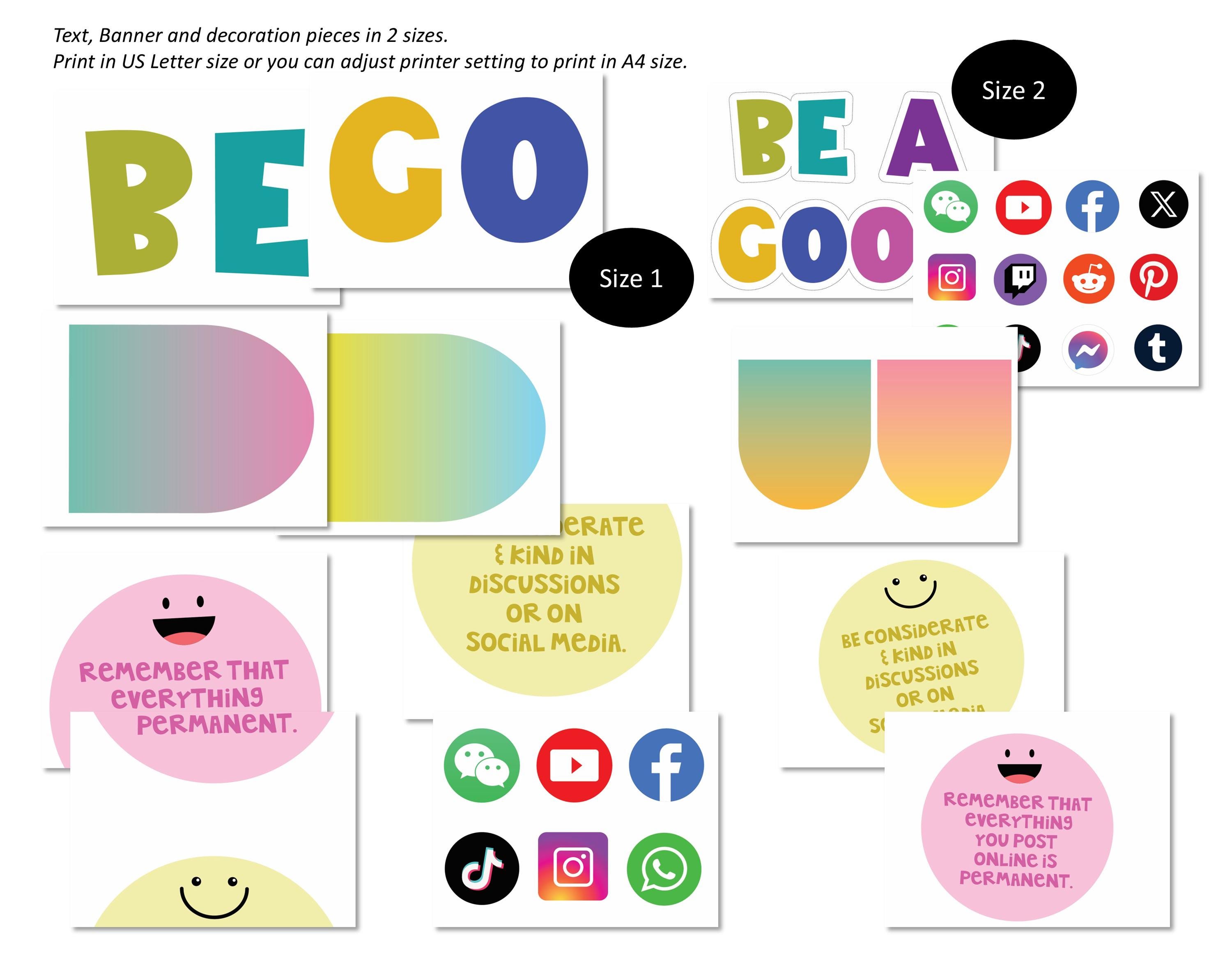 Digital Citizenship Bulletin Board Kit/online/internet Safety/computer ...