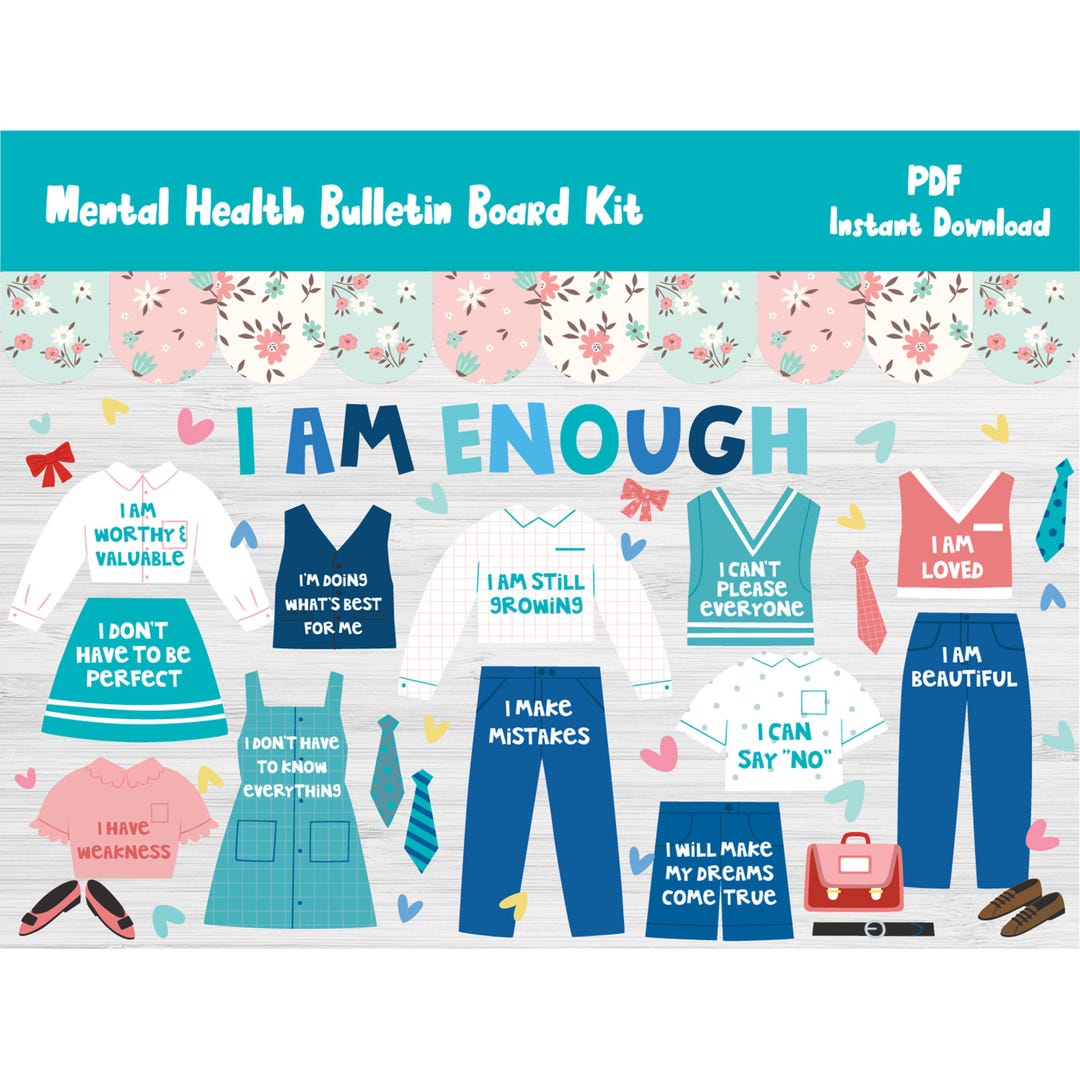Mental Health Bulletin Board Kit/positive Affirmation/positivity/school ...