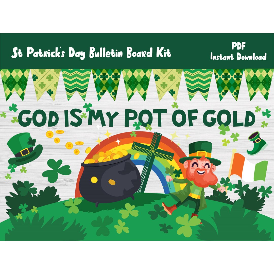 Saint St Patrick's Day Church Bulletin Board Kit/march Sunday School ...