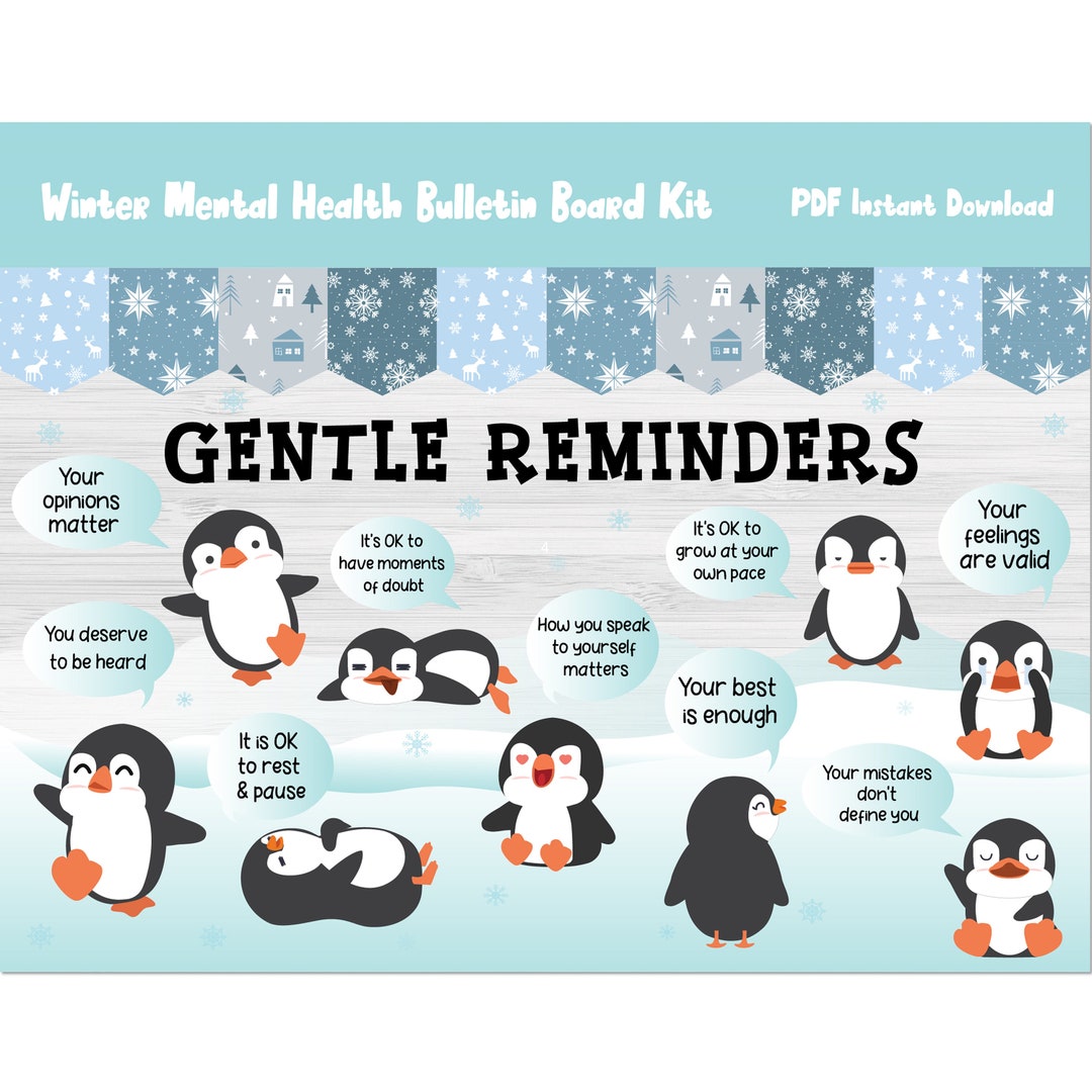 Winter Mental Health Bulletin Board Kit/december Kindergarten Preschool ...