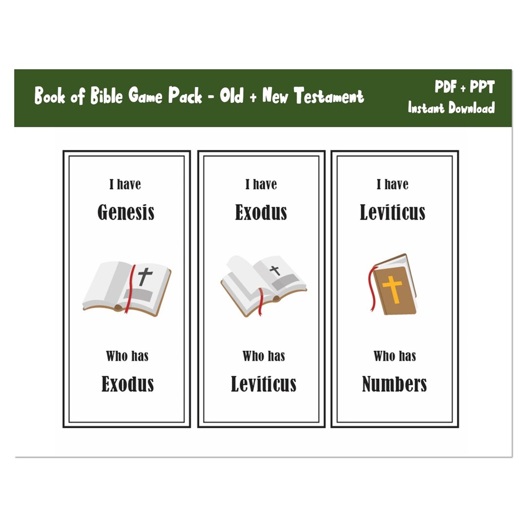 Book of Bible Games for Kids/youth Christian Activity/old New Testament ...