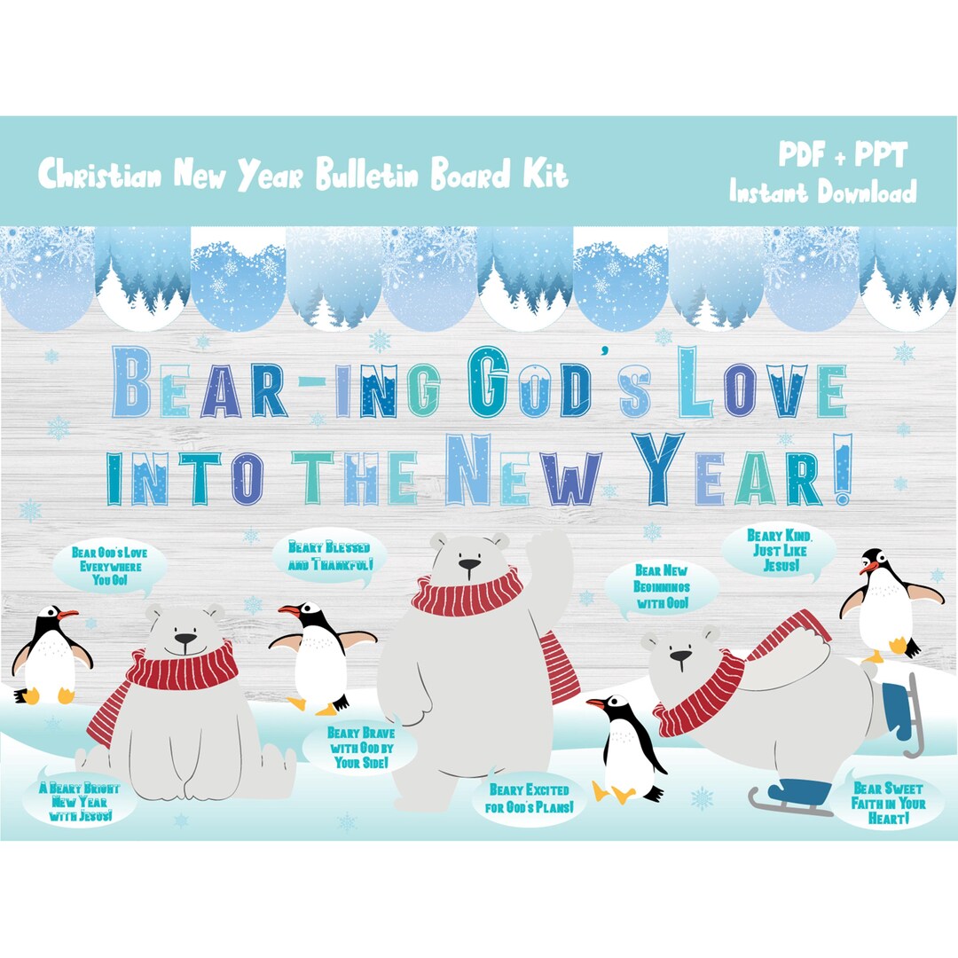 Christian January New Year Bulletin Board Kit/2026 Church Sunday School ...