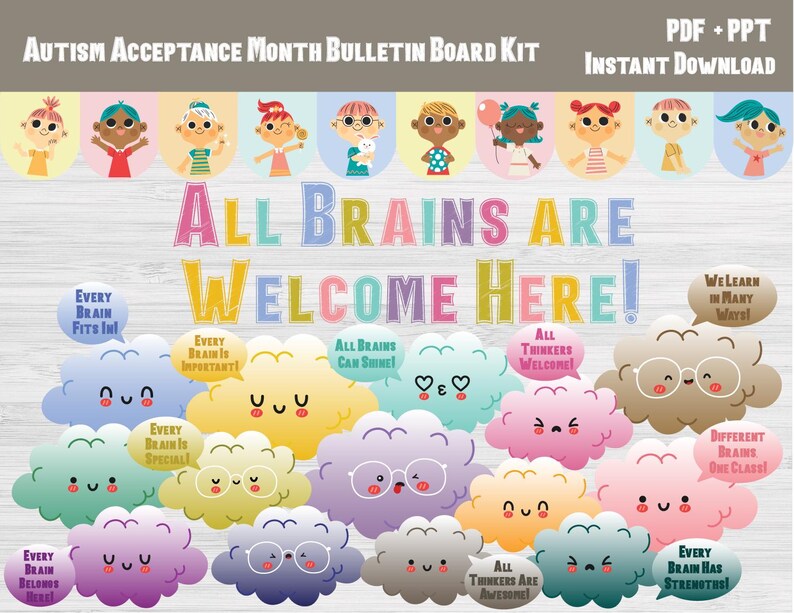 Autism Acceptance Bulletin Board Kit/inclusion/diversity/neurodiversity ...