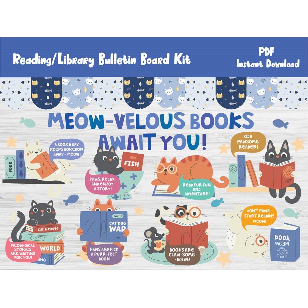 Library Bulletin Board Kit/reading Corner/back to School Classroom Wall ...