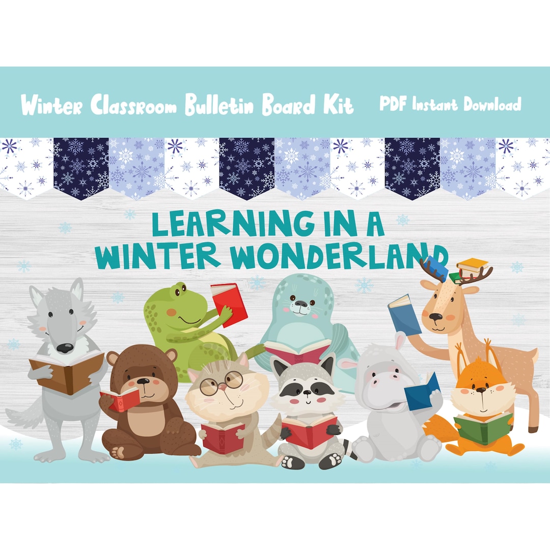 Winter Reading Bulletin Board Kit/library Printable/december ...