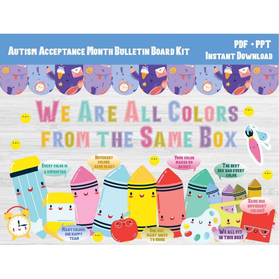 Autism Acceptance Bulletin Board Kit/inclusion/neurodiversity/april ...