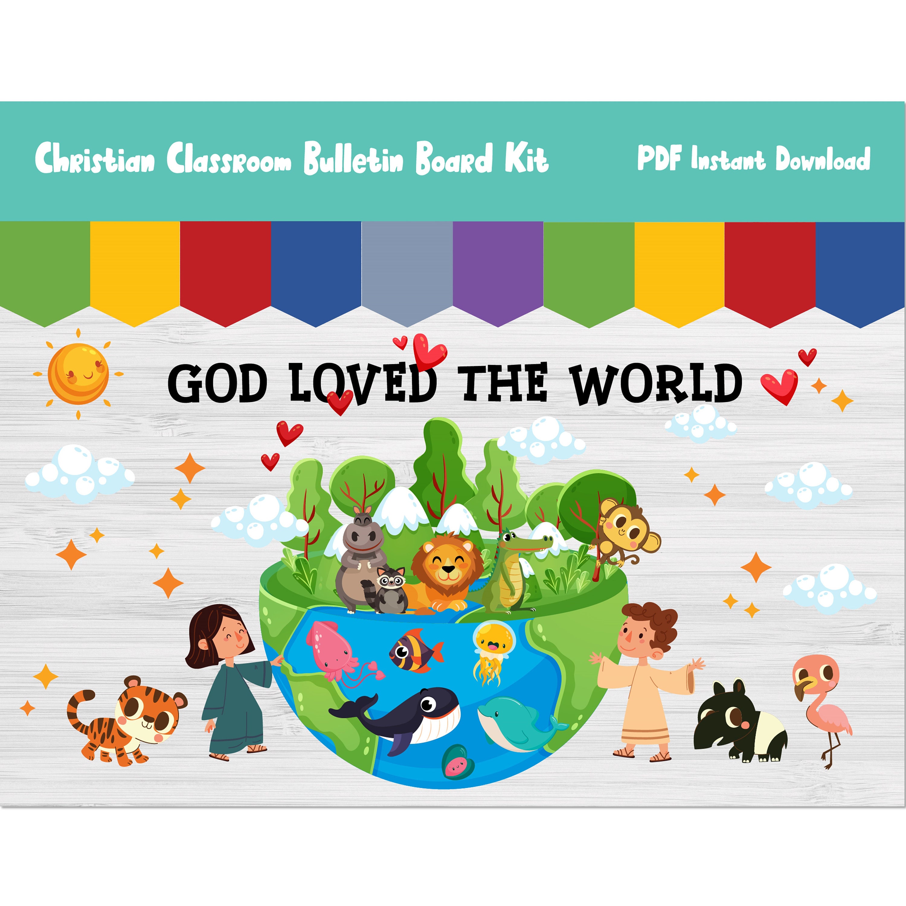 Christian Bulletin Board Kit/bible Verse/sunday School Classroom Decor ...