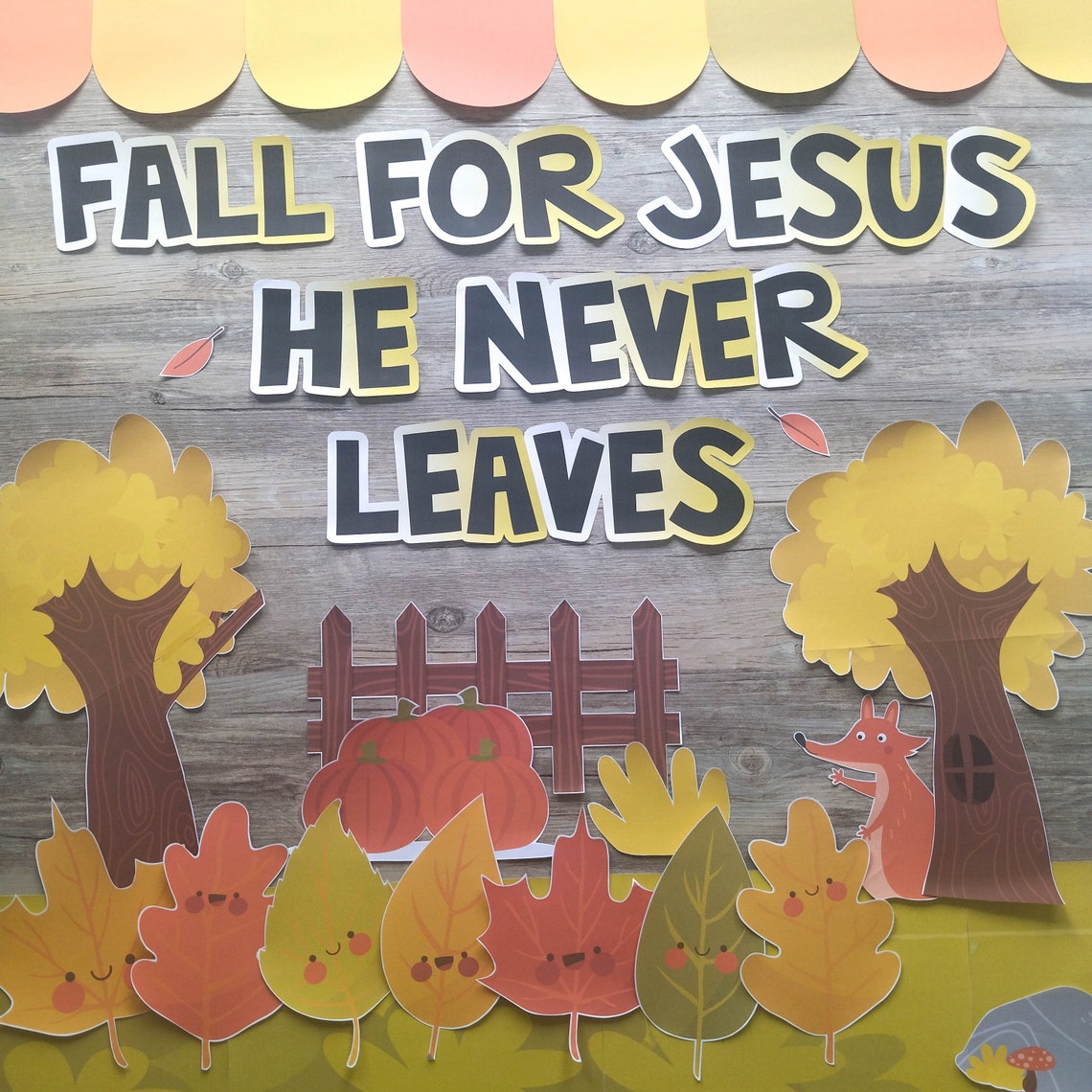 Fall Christian Bulletin Board Kit/sunday School/church Wall Decor ...