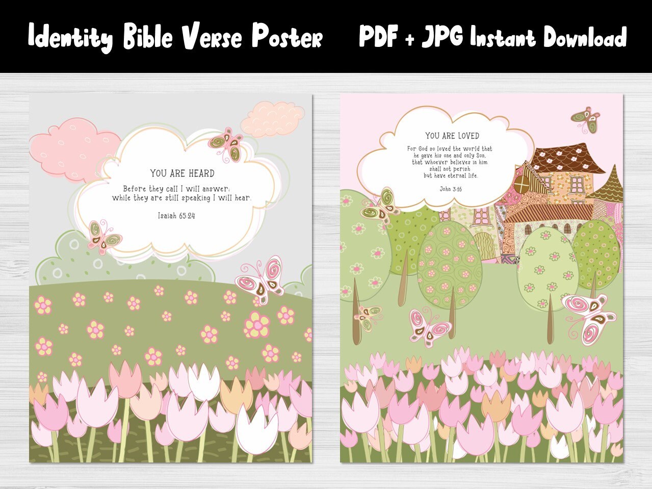8 Bible Verse Kids Posters/sunday School Bulletin Board Kit/christian ...