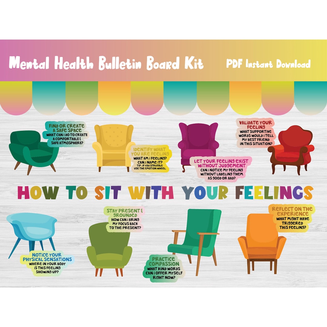 Mental Health Awareness Bulletin Board Kit/school Counselor Wall Decor ...