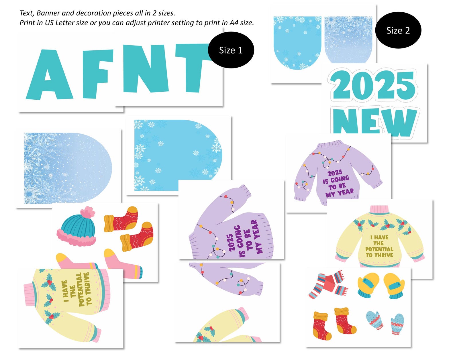 2025 New Year January Affirmation Bulletin Board Kit/mental Health ...