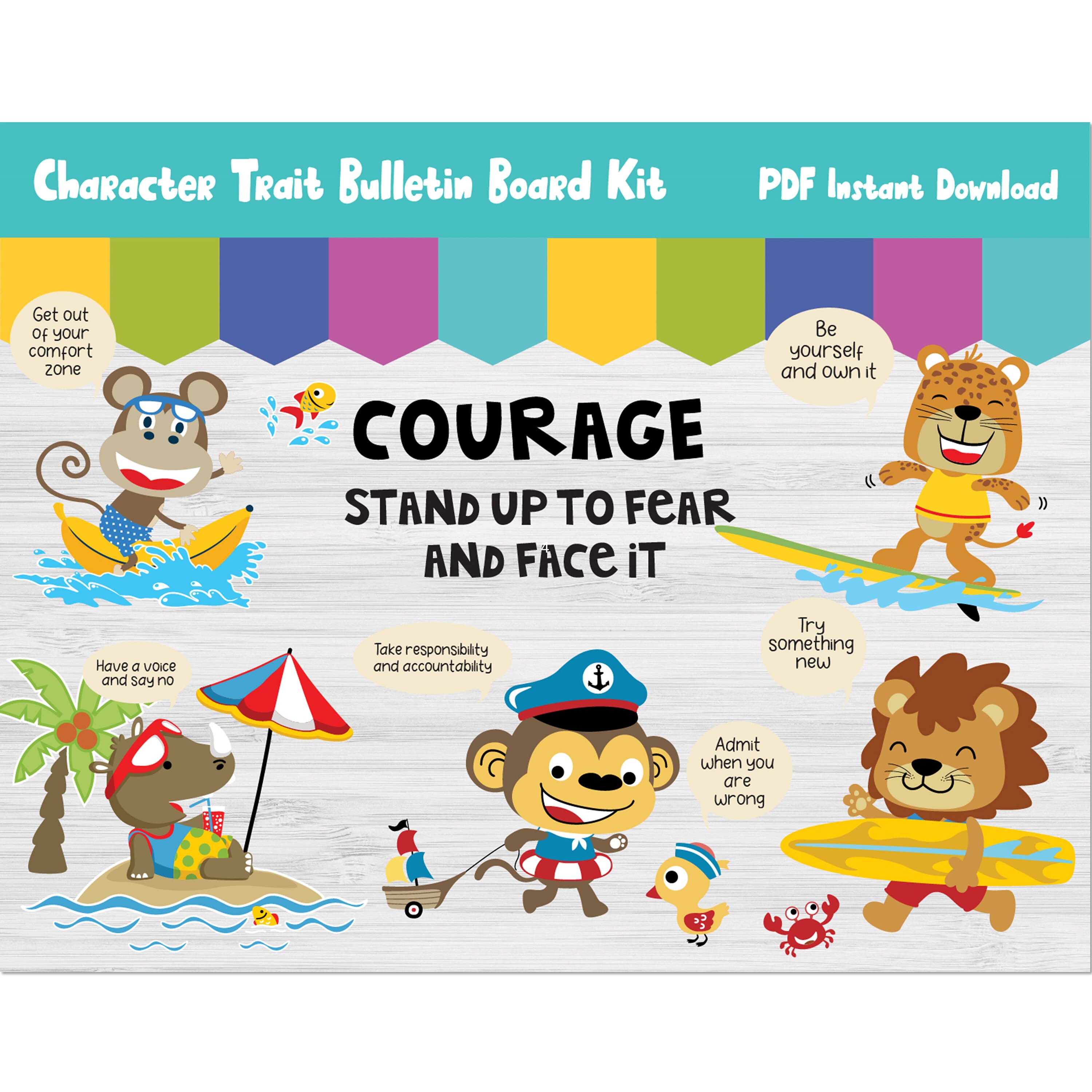 Character Traits Bulletin Board Kit/preschool Classroom Decor ...