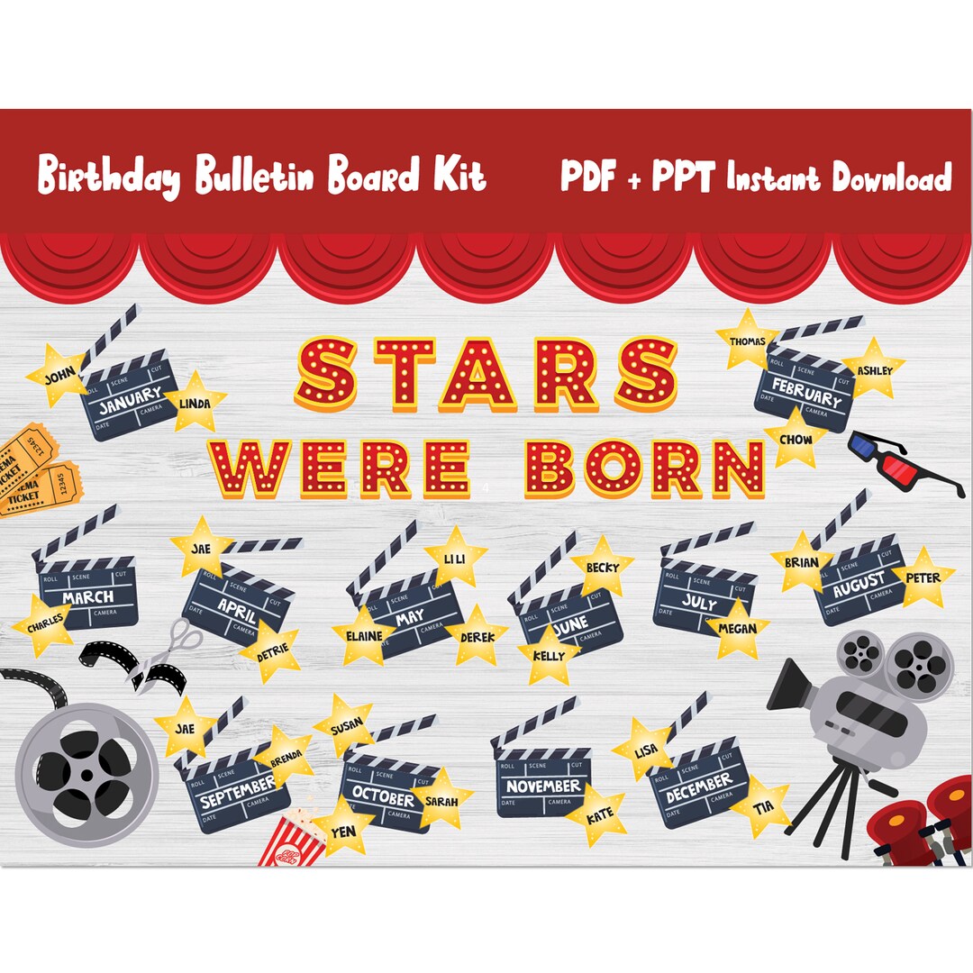 Happy Birthday Bulletin Board Kit/classroom Wall Display/decor ...