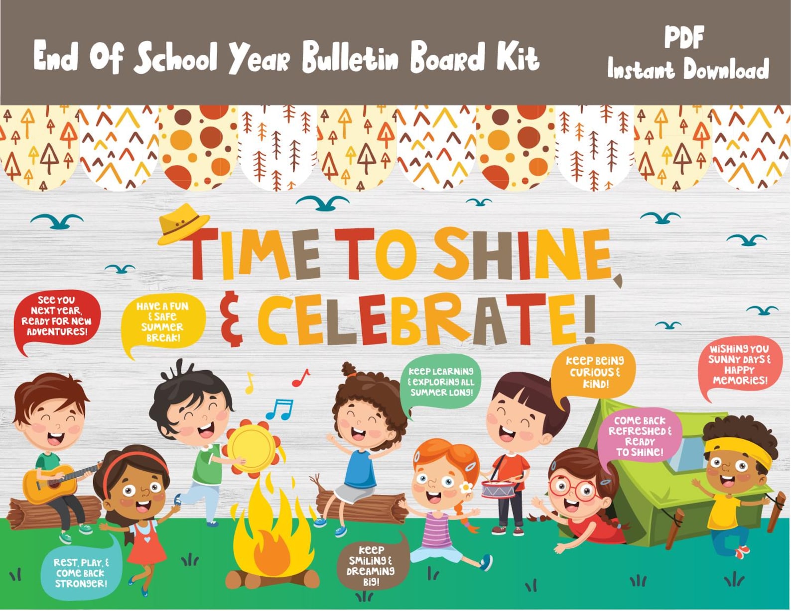 End of the School Year Bulletin Board Kit/graduation/summer Countdown ...