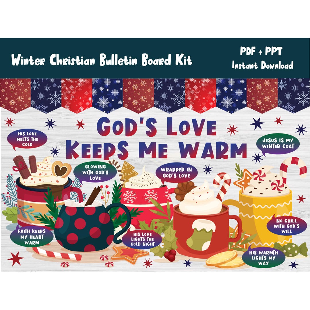 Winter Christian Bulletin Board Kit/christmas Church Sunday School ...