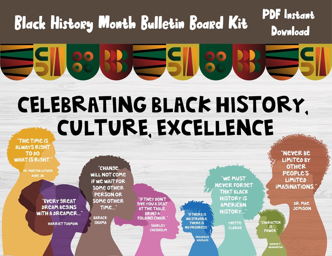 Black History Month Bulletin Board Kit/february Classroom Wall Decor ...