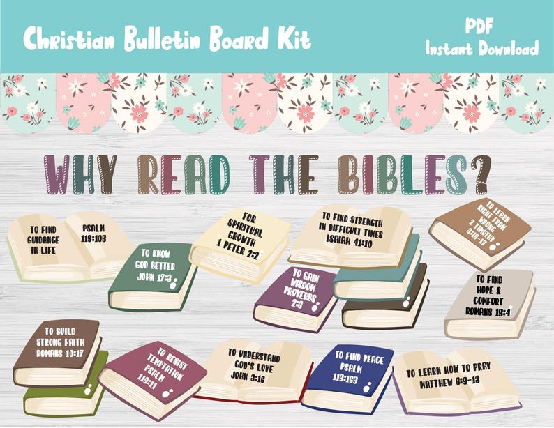 Church Christian Bulletin Board Kit/bible Verse Wall Door Decor/sunday ...