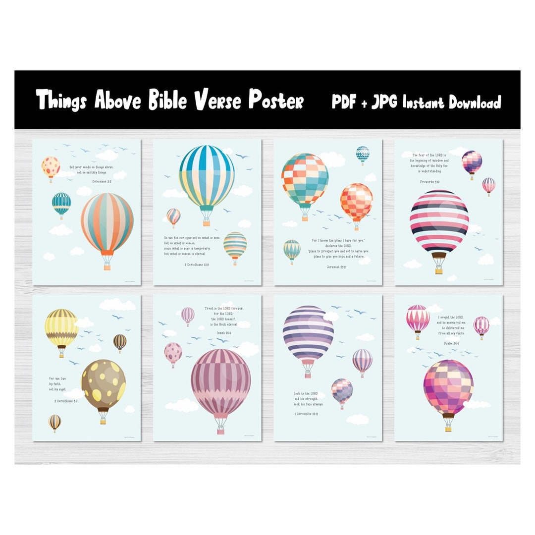 8 Bible Verse Kids Posters/sunday School Bulletin Board Kit/christian ...